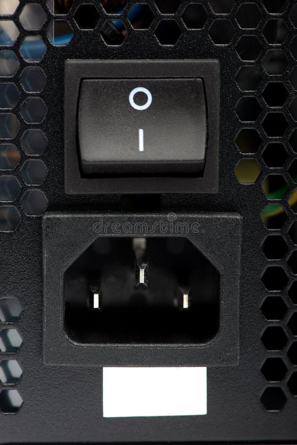 Power Supply To Computer. Current Source for Computer Stock Photo ...
