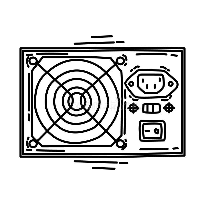 Power Supply Unit Icon. Doodle Hand Drawn or Outline Icon Style Stock ...