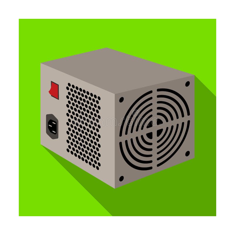 Power Supply Unit Icon in Flat Style Isolated on White Background ...