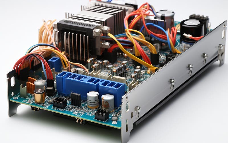 Power Supply Unit PSU Isolated on White Background. Stock Illustration ...