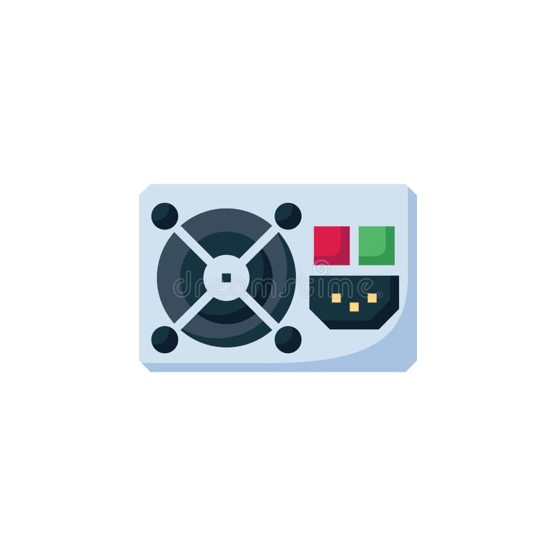 Power Supply Vector Icon. Computer Component Icon Flat Style. Perfect ...
