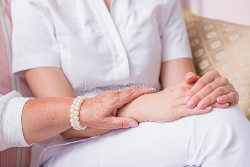 The Power of Supportive Touch Stock Image - Image of medicament, giving ...