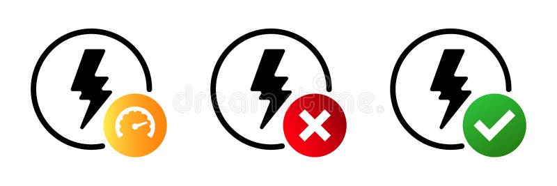 Power Surge Bolt and Thunder Icon Vector Stock Vector - Illustration of ...