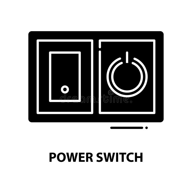Power Switch Icon, Black Vector Sign with Editable Strokes, Concept ...