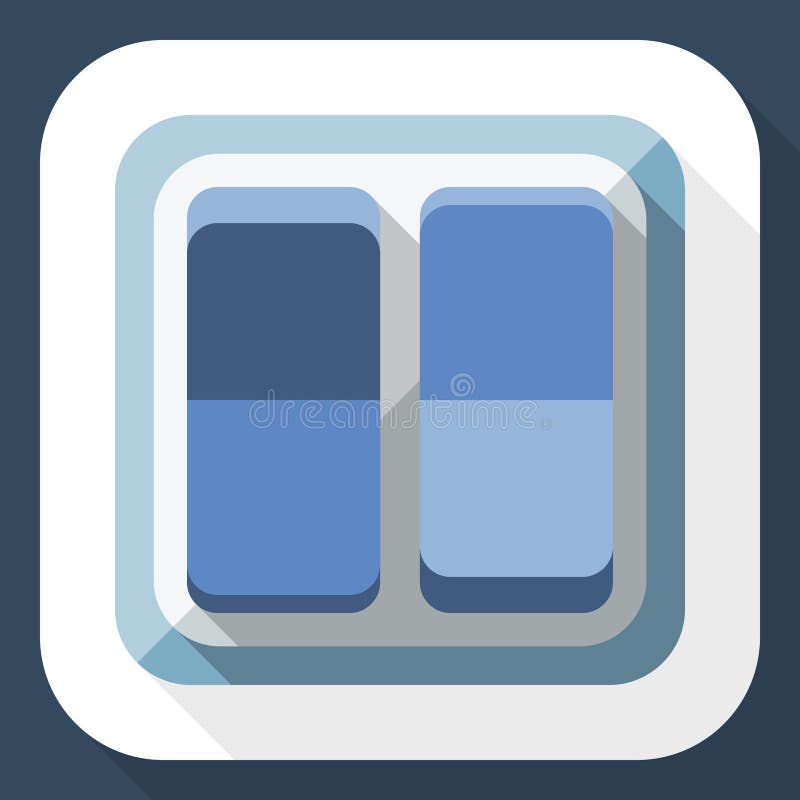 Toggle Switch Turned on. High Contrast Black and White Vector ...