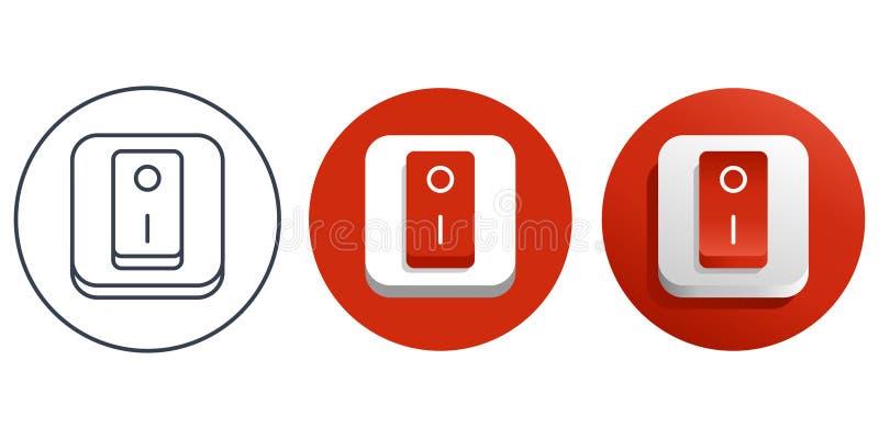 Power Switch Icon - Turn on or Off Stock Vector - Illustration of black ...