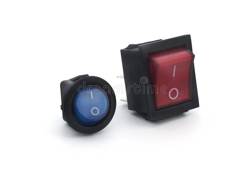 Power Switch Isolated on White Background with Clipping Path Stock ...