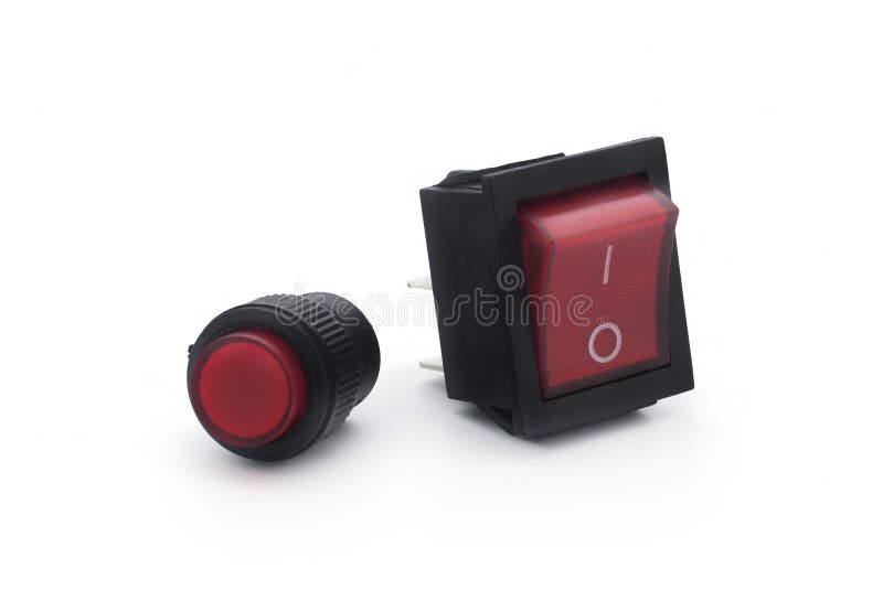 Power Switch Isolated on White Background with Clipping Path Stock ...