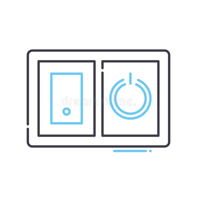 Power Switch Line Icon, Outline Symbol, Vector Illustration, Concept ...