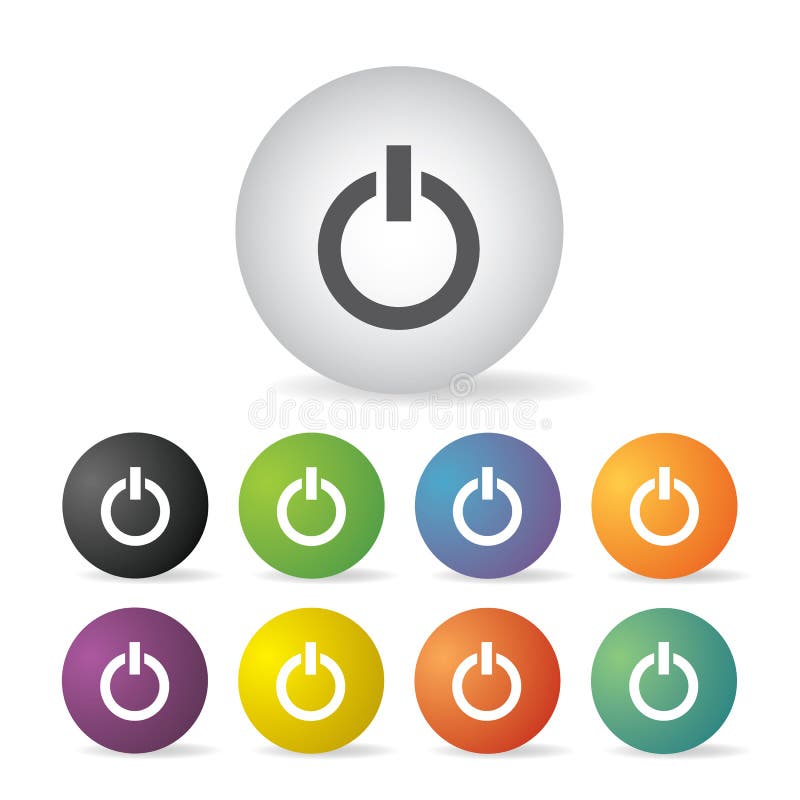 Power switch off icon set stock vector. Illustration of light - 89764837