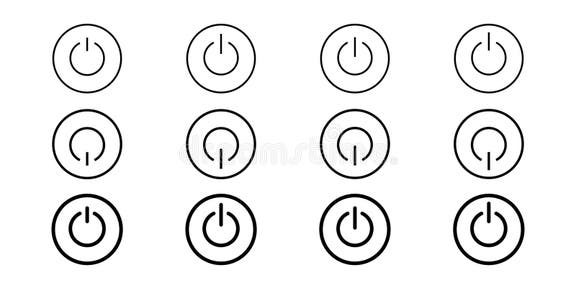 Power Switch Symbols. Electric Power Icons. Power Button Icons. Stock ...