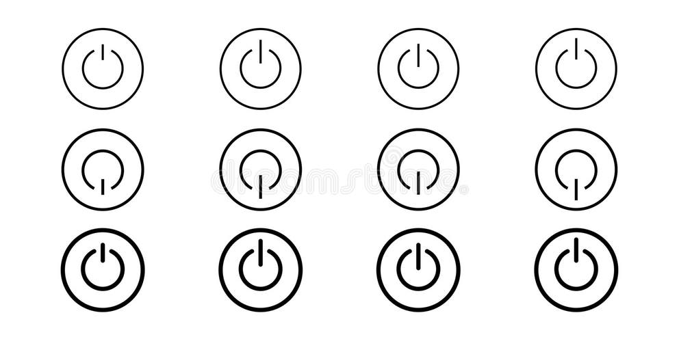 Power Switch Symbols. Electric Power Icons. Power Button Icons. Stock ...