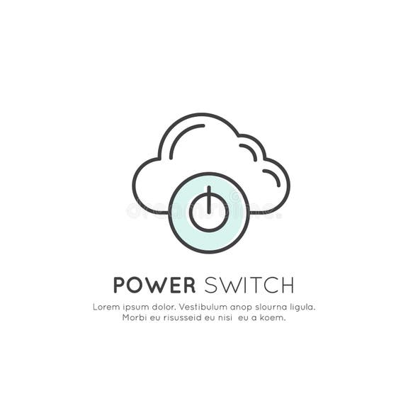 Power Switch, Turn Down, Quit, Off, Update, New Operation System, Sync ...