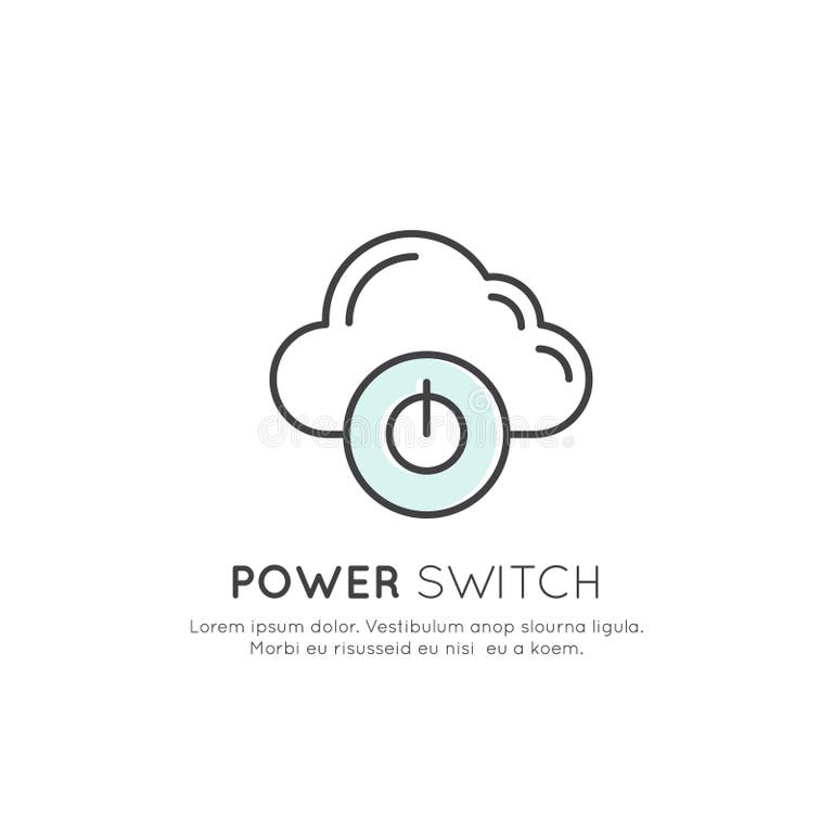 Power Switch, Turn Down, Quit, Off, Update, New Operation System, Sync ...