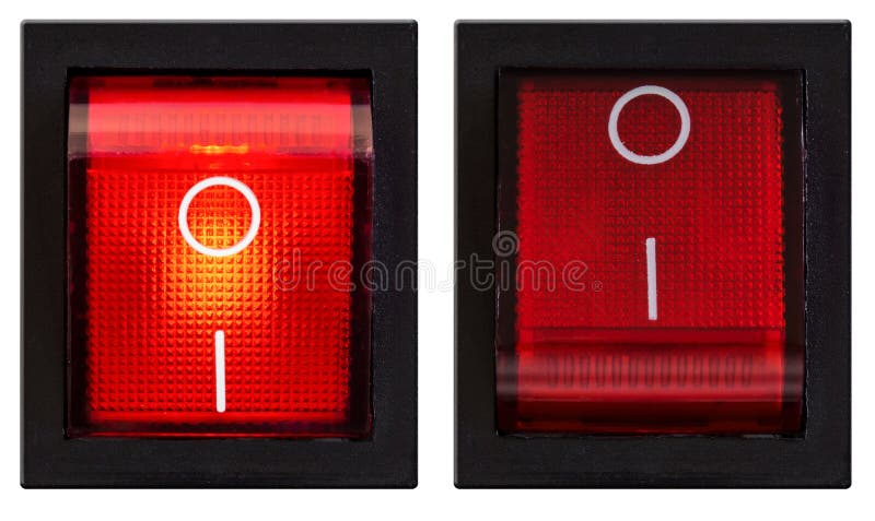Power Switch Turned on and Off Set Stock Photo - Image of isolated ...