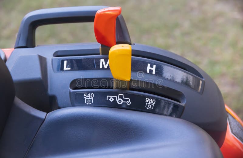 Power Take-Off (PTO) Controller and Lift Arm of Farm Tractor Stock Photo - Image of center ...