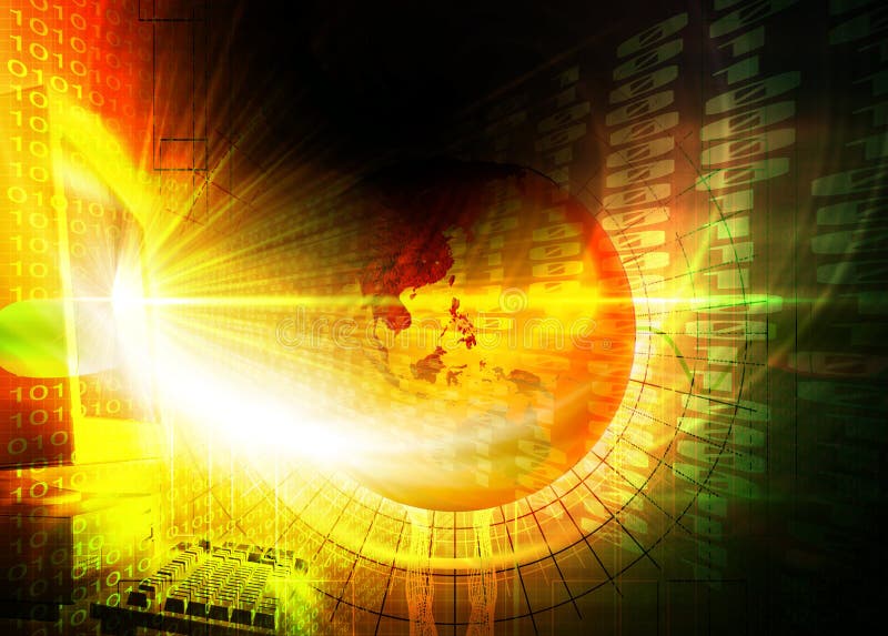 Digital Technology Abstract Stock Illustration - Illustration of ...