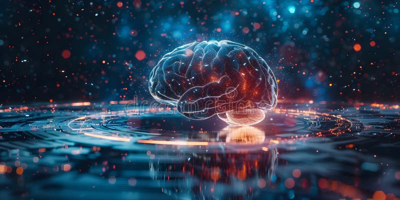 The Power of Technology: a Smart Brain Collecting Data. Concept ...