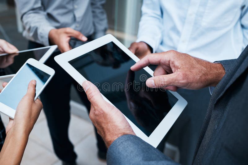 The Power of Technology Will Amaze You. the Hands of Businesspeople ...