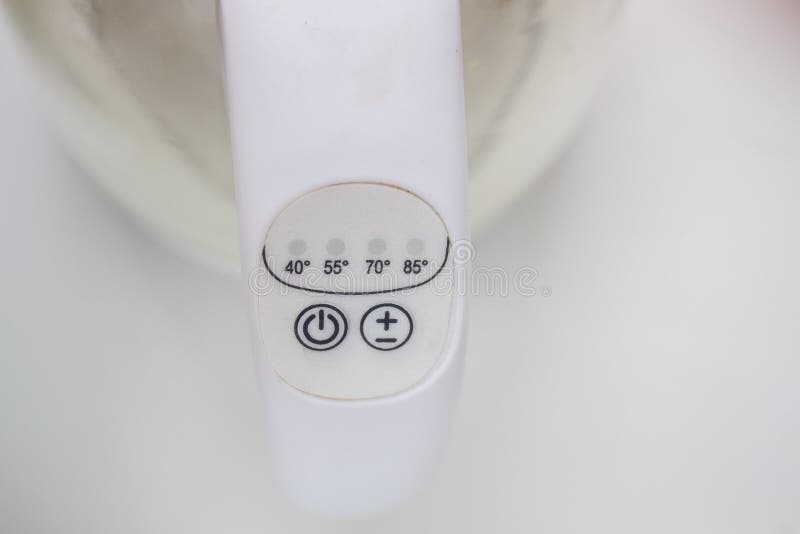 The Power and Temperature Button on the Electric Kettle is White ...