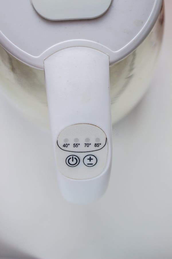 The Power and Temperature Button on the Electric Kettle is White ...