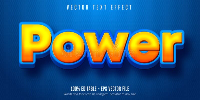 Power Text, Cartoon Style Editable Text Effect Stock Vector ...