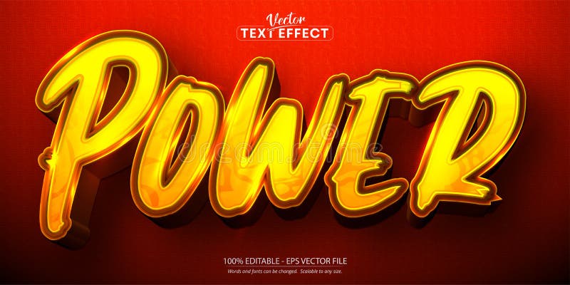 Power Text, Cartoon Style Editable Text Effect Stock Vector ...