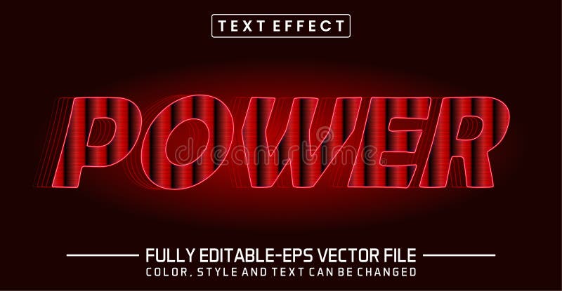 Power Text Editable Style Effect Stock Vector - Illustration of ...