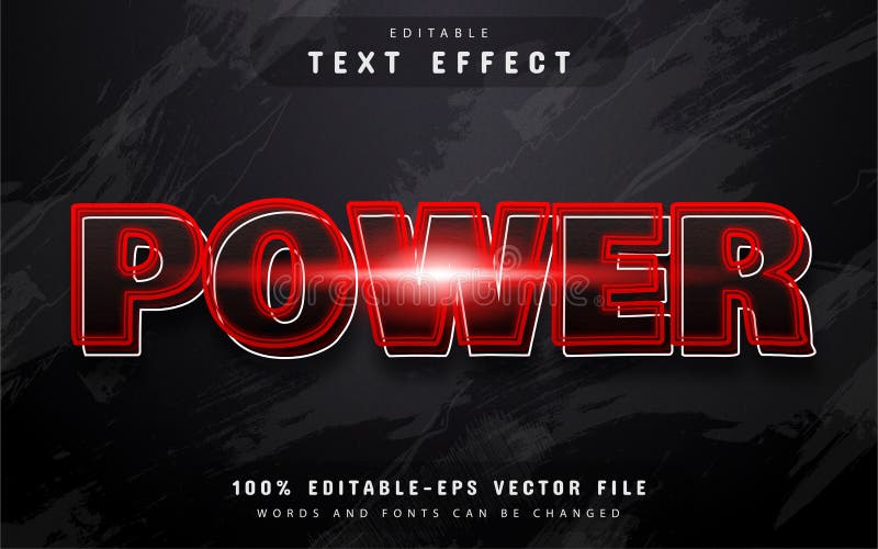Power text effect editable stock vector. Illustration of letter - 256144106