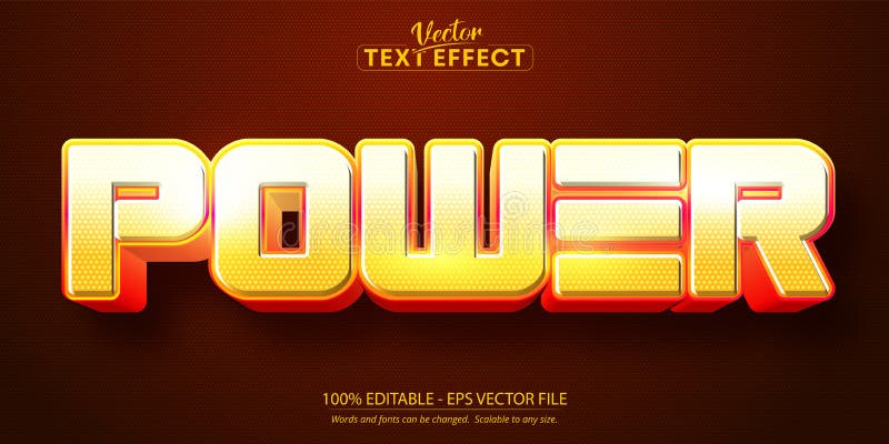 Power Text Effect, Editable Cartoon Text Style Stock Vector ...