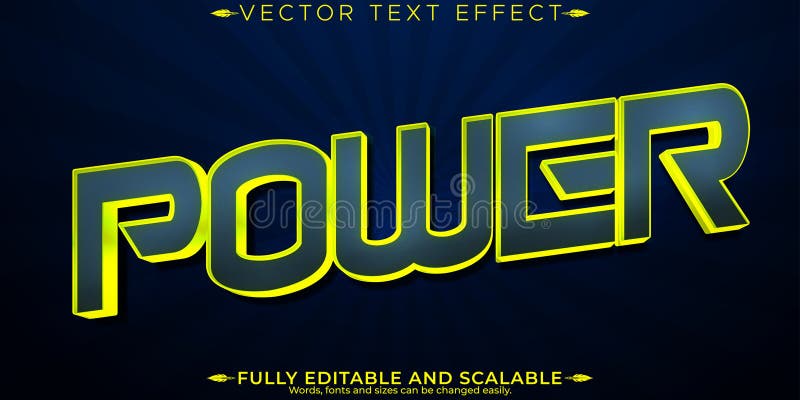 Power Text Effect, Editable Energy and Thunder Customizable Font Style ...