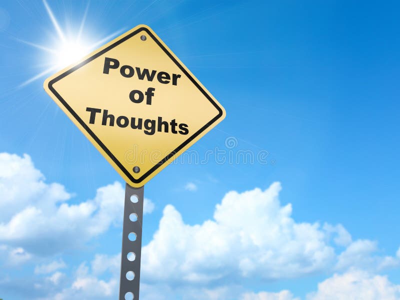 Power of thoughts sign stock illustration. Illustration of innovation ...