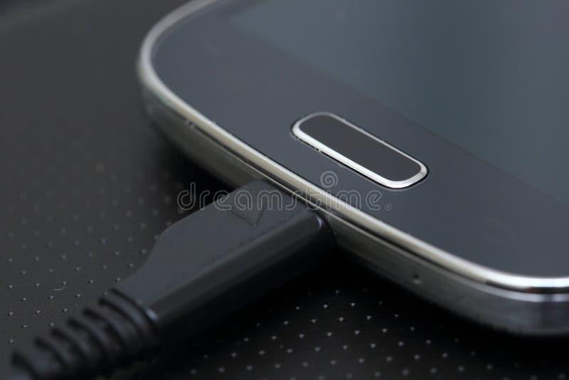 USB Cable on Modern Smartphone Stock Photo - Image of electricity ...
