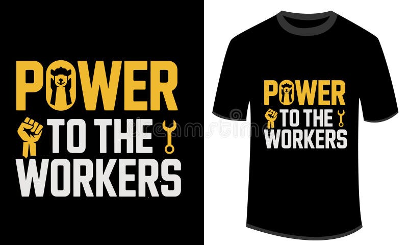 Power To the Workers Graphic Bold Design for Labor Rights Stock ...