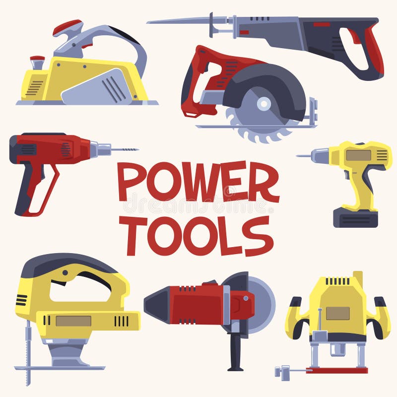 Red Chainsaw Power Tool Flat Style, Vector Illustration Stock Vector ...