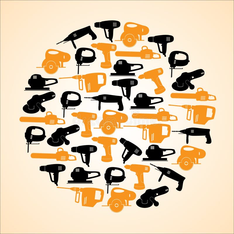 Power tools icons set stock vector. Illustration of building - 57013652