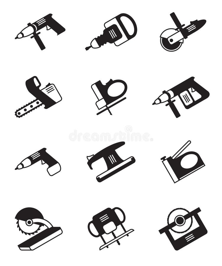 Power Tools Banner or Card Design Vector Illustration Isolated on ...