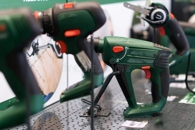 Power Tools, Drills and Hammers of Various Manufacturers are Sold in a ...