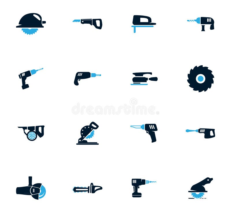 Power tools icons set stock illustration. Illustration of electric ...