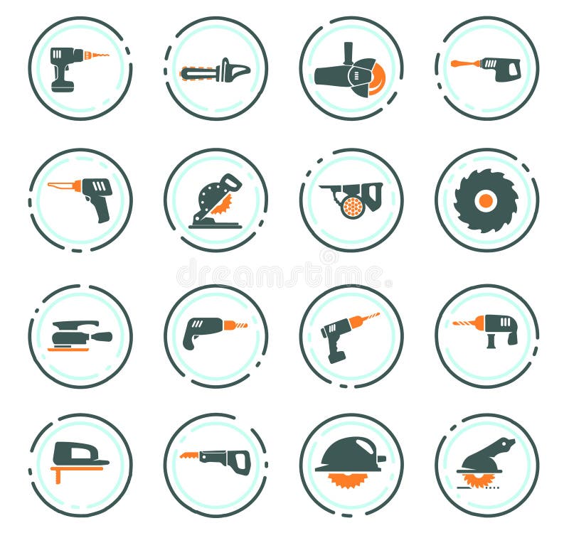 Power tools icons set stock vector. Illustration of electric - 155366540