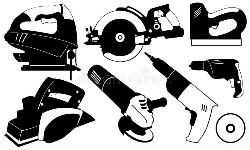 Power tools stock vector. Illustration of blade, stylized - 39492014