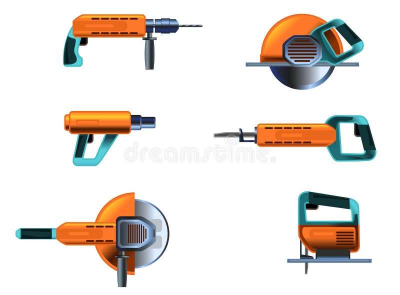 Power tools set stock vector. Illustration of tool, construction - 69465191