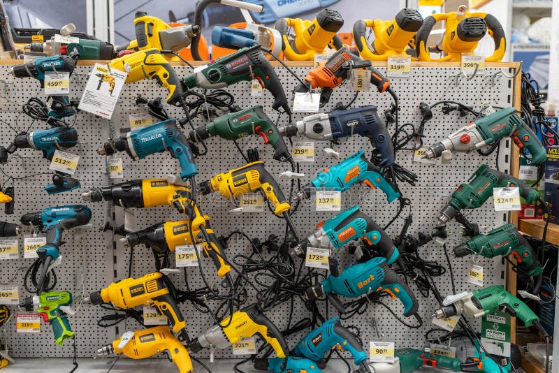 Power Tools are Sold in a Hardware Store. Minsk, Belarus - May 2022 ...