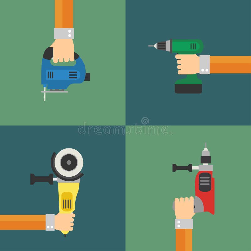 Power Tools Vector, Flat Design Style Stock Vector - Illustration of ...