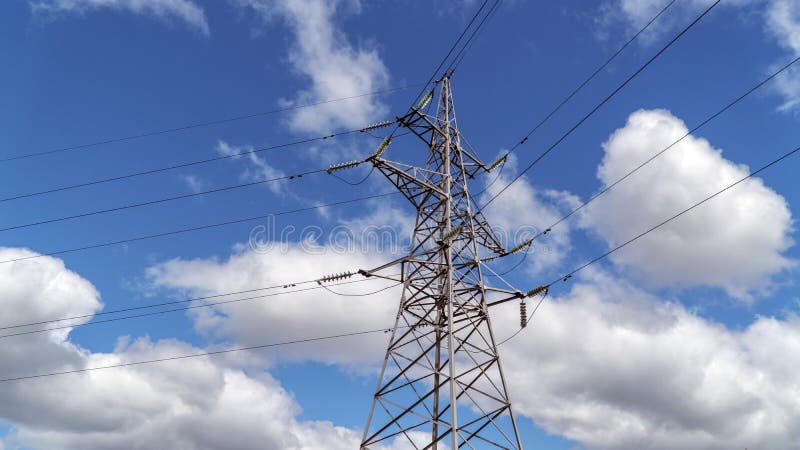 Power Tower Against the Blue Sky. Electric Stand Stock Photo - Image of ...