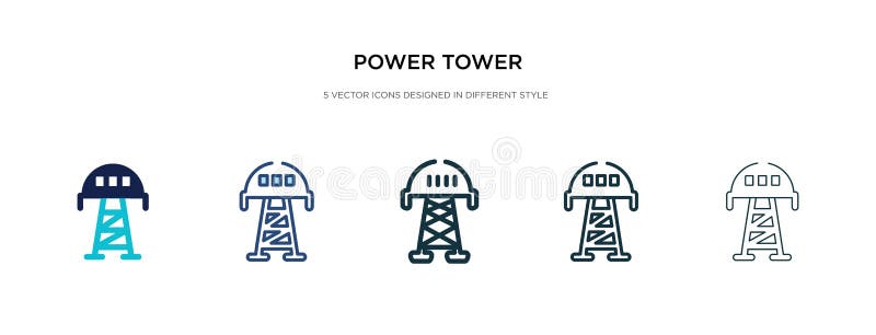 Power Tower Icon In Different Style Vector Illustration Two Colored And Black Power Tower
