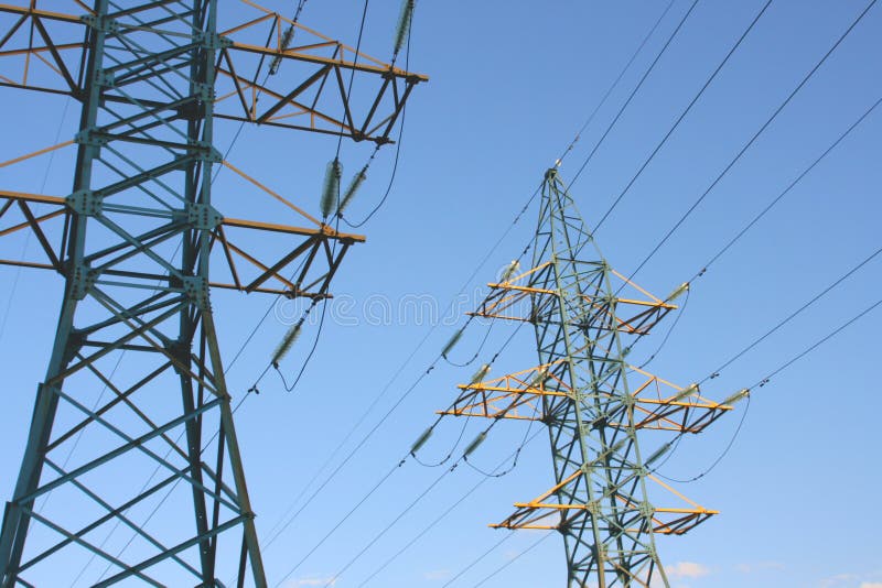 Power Tower line cable stock image. Image of back, engineering - 75321301