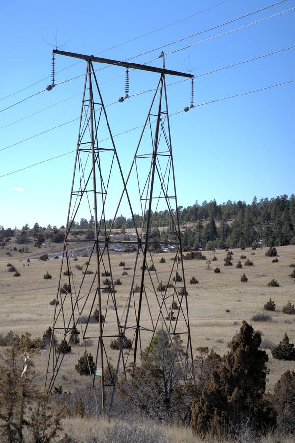Power Tower and Lines in a Montana Rural Valley Stock Photo - Image of ...