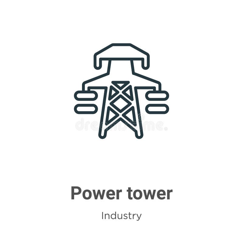 Power Tower Outline Vector Icon. Thin Line Black Power Tower Icon, Flat ...