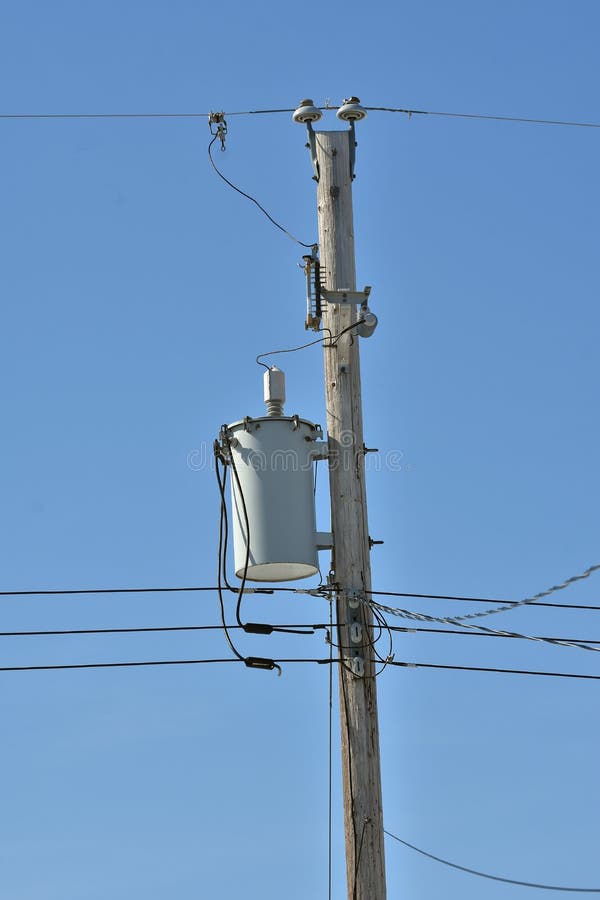 Power Transformer and Power Pole Stock Image - Image of distribution ...